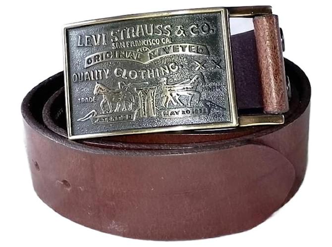 Levi's LEVI STRAUSS & Co Original Reveted Brown Cowhide Leather Belt ...