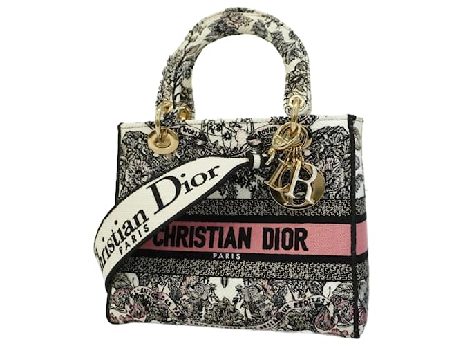 Christian Dior Lady Delight Handbag Black Pink White Cloth ref.1972981 ...