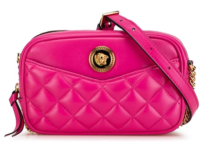 Versace Pink Quilted Lambskin La Medusa Camera Bag Leather ref.1976564 ...