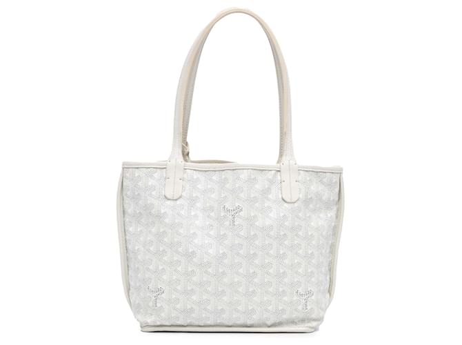 Goyard White Mini Goyardine Reversible Anjou Leather Cloth Pony-style ...