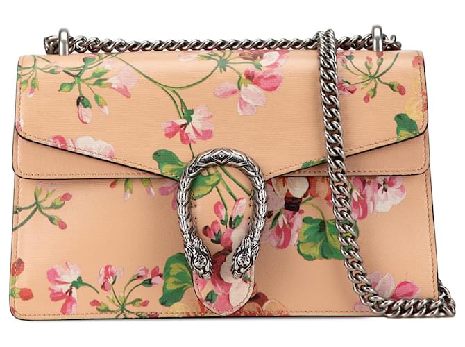 Gucci Orange Blooms Dionysus Shoulder Bag Peach Leather Pony-style ...