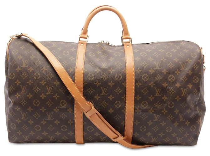 Louis Vuitton Brown Monogram Keepall Bandouliere 60 Leather Cloth ref.1987618 - Joli Closet
