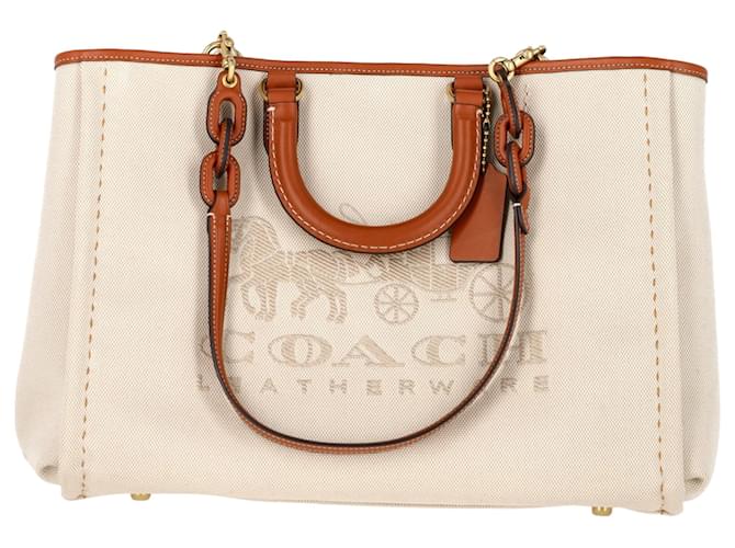 Coach Reese 40 Tote Bag in Cream Canvas White Cloth ref.1988209 - Joli ...