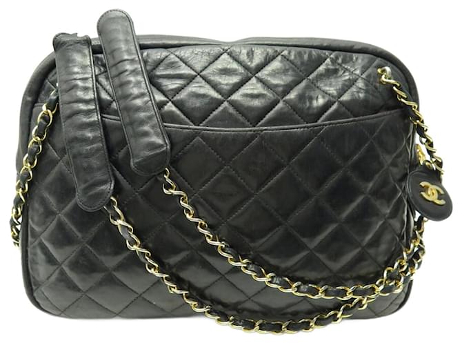 VINTAGE CHANEL CAMERA LOGO CC QUILTED LEATHER HANDBAG PURSE (Sold ...