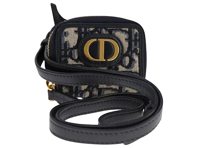 Christian Dior Neck Strap Phone Folder Trotter Canvas Navy Auth 108927 ...