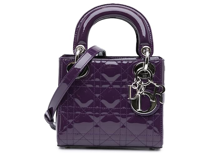Dior Purple Mini Patent Cannage Lady Dior (Sold) - Joli Closet
