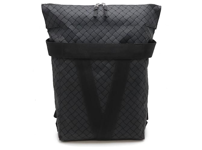Bottega Veneta Intrecciato Rubber Backpack 652004 Black Plastic ref ...
