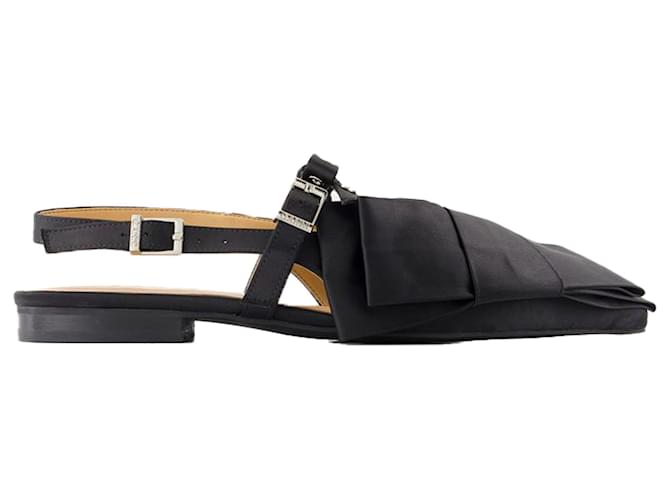Big Bow Ballerinas - Ganni - Synthetic - Black ref.2008578 - Joli Closet