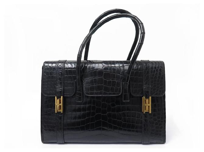 Hermès VINTAGE HERMES HAND BAG DRAG IN CROCODILE LEATHER 1970'S CROCO ...