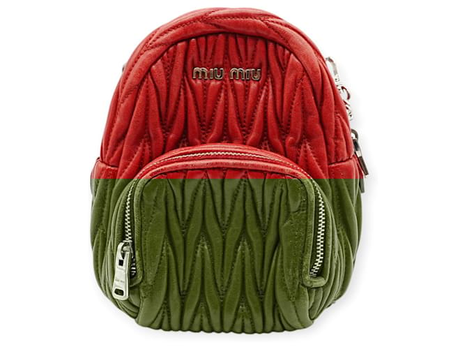 Miu Miu Mini Backpack Red Leather ref.2009969 - Joli Closet