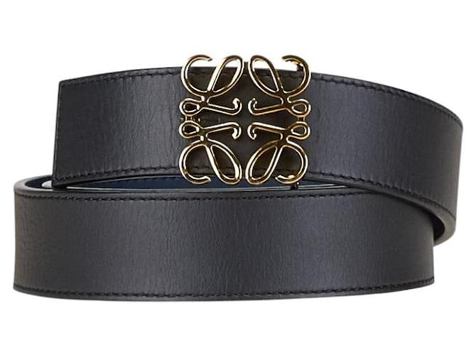 Loewe Anagram Buckle Leather Belt Black ref.2010571 - Joli Closet
