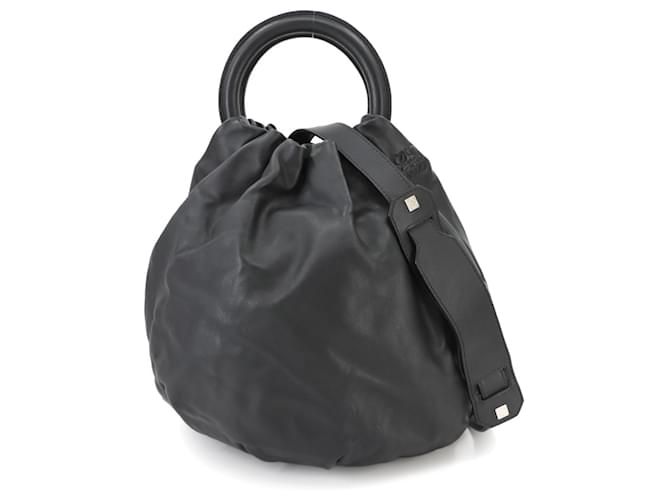 Loewe Bounce 2way Hand Shoulder Bag Black Leather ref.2011543 - Joli Closet