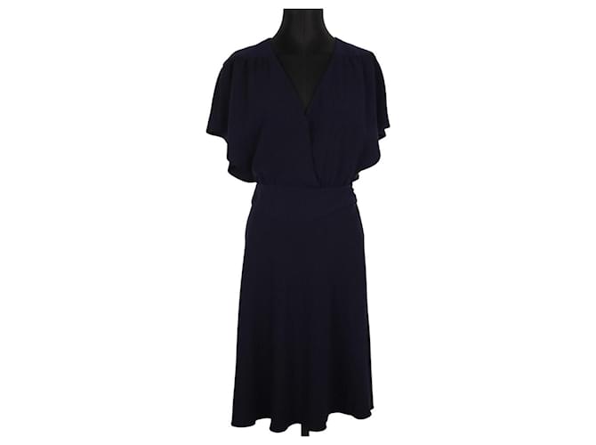 Bash Navy dress Navy blue Polyester ref.2012970 - Joli Closet
