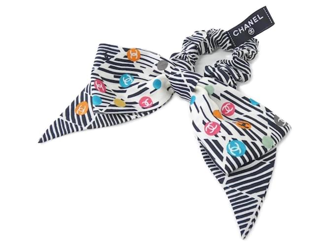 Chanel Silk Scrunchie Black White Multiple colors ref.2015997 - Joli Closet