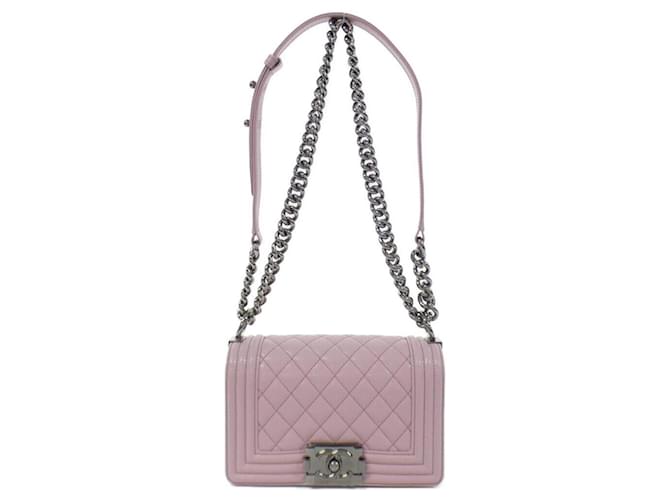Chanel Boy Line 67085 Shoulder Bag Pink Leather ref.2016426 - Joli Closet