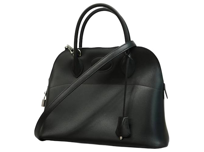 Hermès Hermes Bolide 31 Handbag in Black Box Calf Leather Pony-style ...