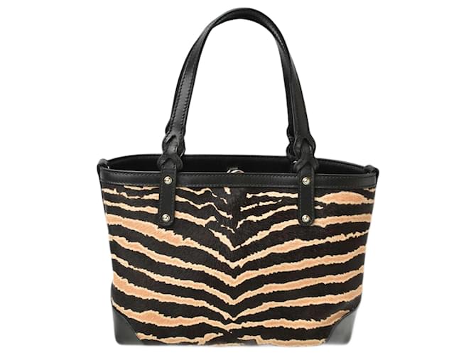 Gucci Leather Tote Bag Zebra Beige/Black Brown ref.2019041 - Joli Closet