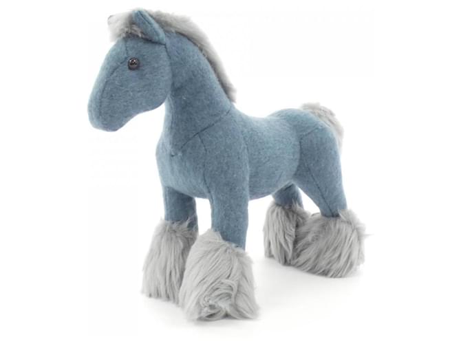 Hermès Hermes Hermie PM Plush Toy Blue Cashmere Fur ref.2019446 - Joli ...