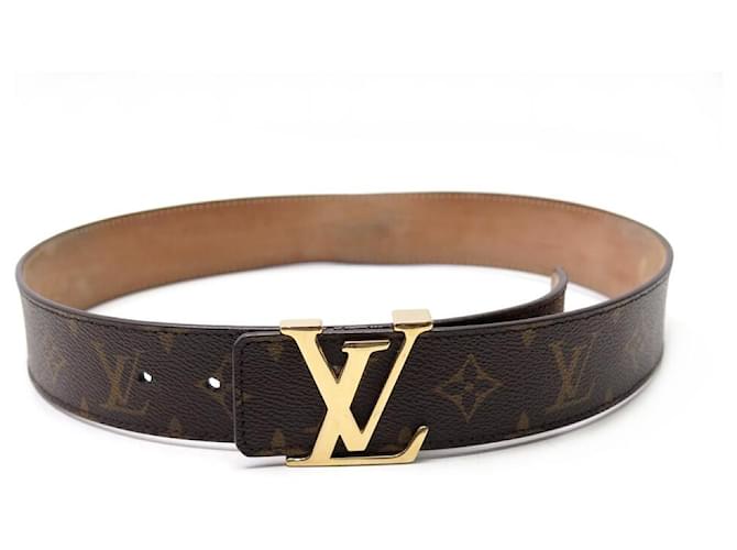 LOUIS VUITTON INITIALES BELT M9608V T80 IN MONOGRAM CANVAS Brown Cloth ...