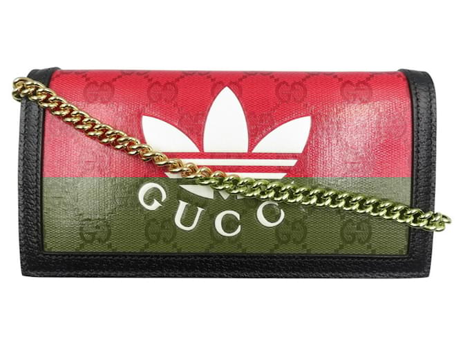 Gucci x adidas Chain Wallet Black Red ref.2019946 - Joli Closet