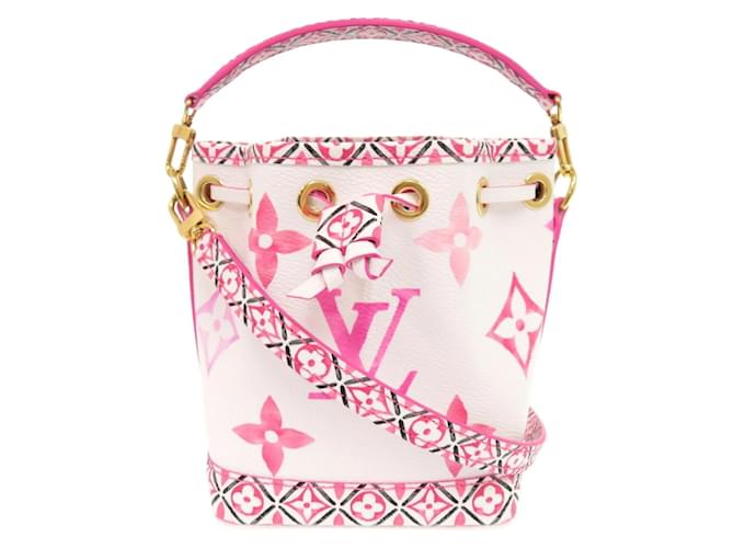 Louis Vuitton By The Pool Nano Noe Handbag Pink White Patent leather ...