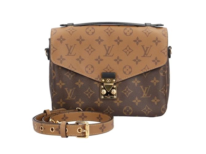 Louis Vuitton Pochette Metis MM Monogram Reverse Shoulder Bag Brown ...