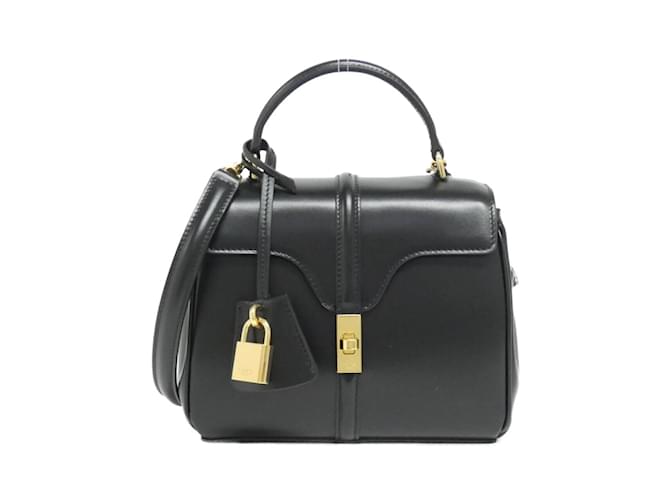Céline Celine 16 Mini Handbag Black Leather ref.2025387 - Joli Closet