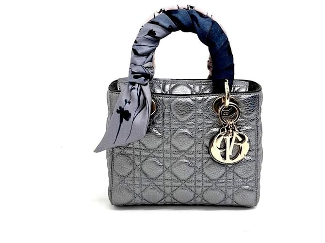 Christian Dior Lady Bag Small + Micha Grey Leather ref.2025551 - Joli ...