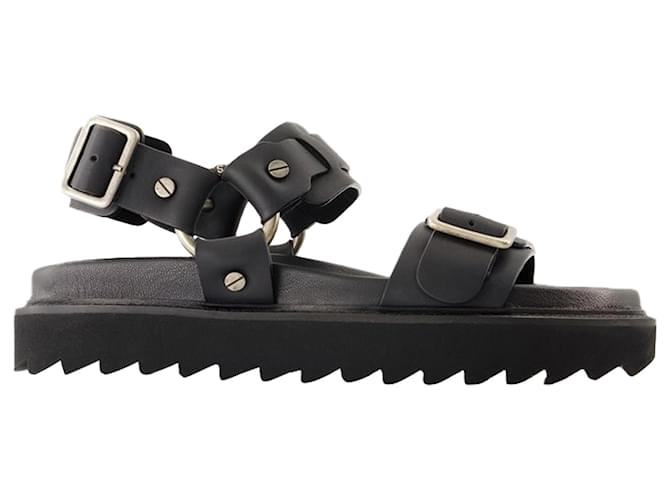 Buckle Sandals - Acne Studios - Leather - Black Pony-style calfskin ref ...