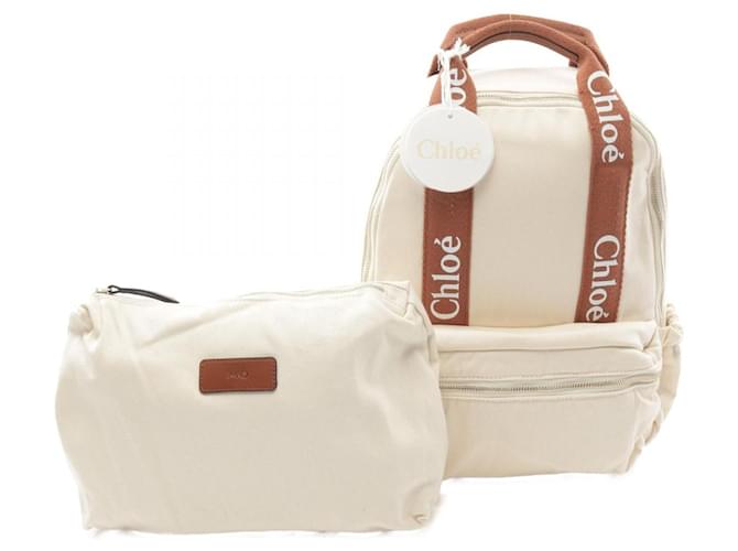 Chloé Chloe Canvas Leather Backpack Ivory Brown Cloth ref.2035483 ...