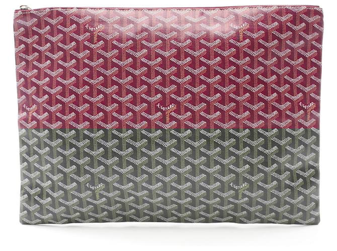 Goyard Sena GM Clutch Bag PVC Canvas Red Cloth ref.2035571 - Joli Closet