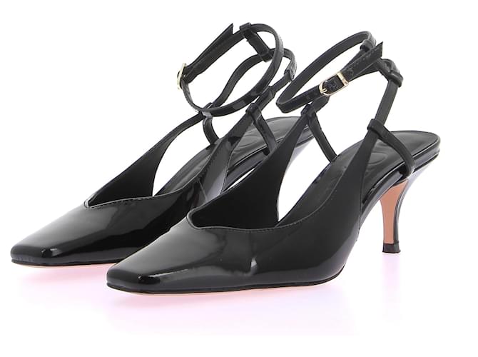 J.CREW Heels T.US 7 Leather Black ref.2038274 - Joli Closet