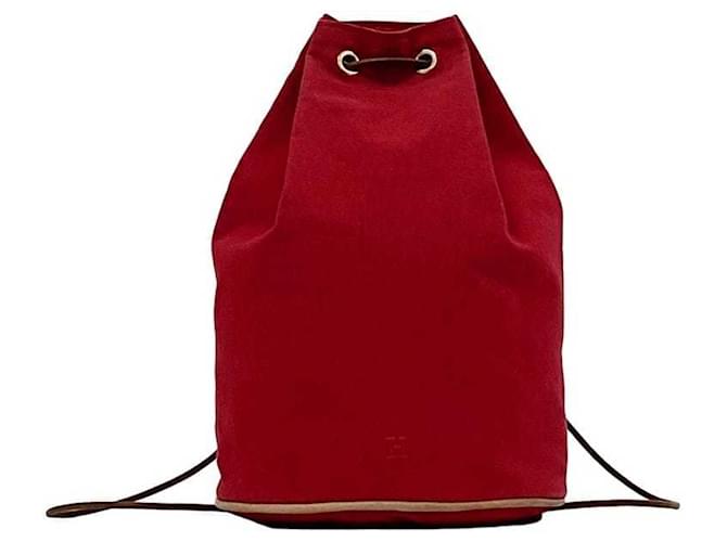 Hermès Hermes Red Mini Backpack Leather Cloth ref.2039609 - Joli Closet