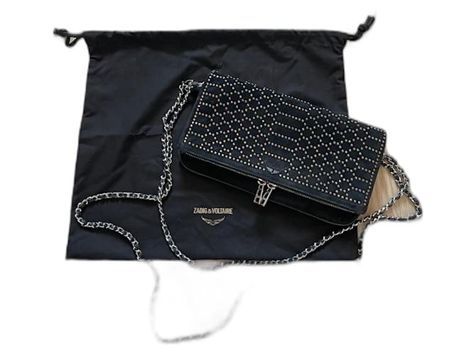 Zadig & Voltaire rock suede scale studs Black Leather Deerskin ref ...