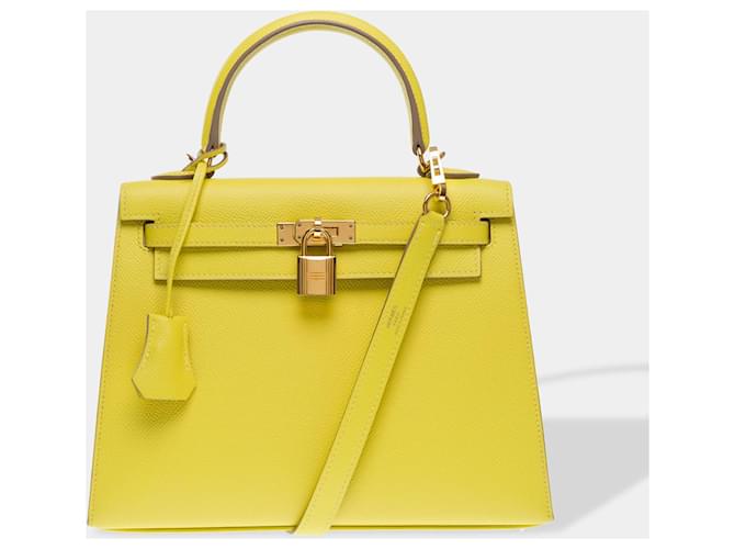 Hermès HERMES Kelly 25 Bag in Yellow Leather - 102503 ref.2043058 ...