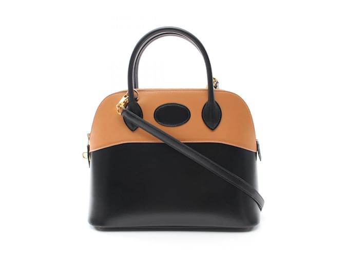 Hermès Hermes Bolide 31 Handbag Brown Black Pony-style calfskin ref ...