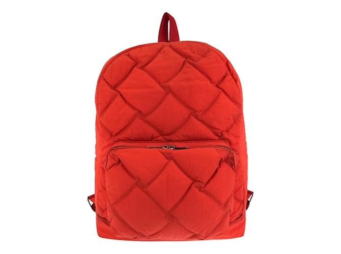 Bottega Veneta Maxi Intrecciato Red Nylon Backpack ref.2044453 - Joli ...