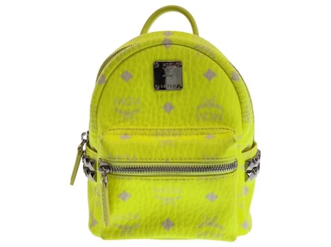 MCM Visesto Yellow Neon Leather Backpack ref.2047652 - Joli Closet