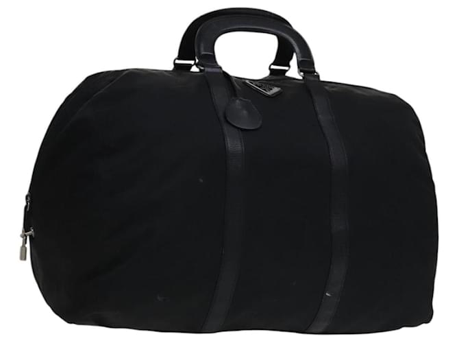 PRADA Boston Bag Nylon Black Silver Auth mr1007 Silvery ref.2048692 ...
