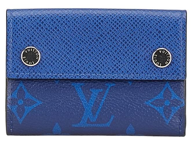 Louis Vuitton Taiga Rama Monogram Discovery Compact Wallet Blue Leather ...