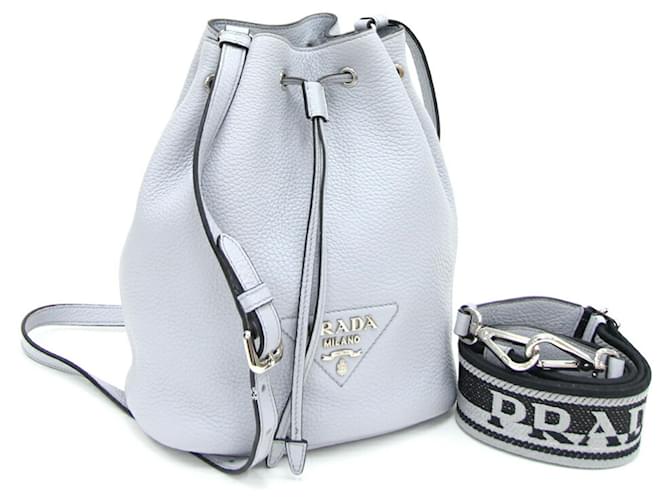 Prada Light Blue Gray Leather Shoulder Bag (Sold) - Joli Closet