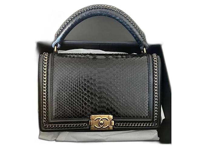 Chanel boy python rare bag Black ref.2065971 - Joli Closet