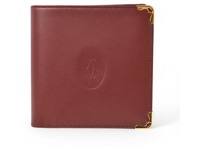 Cartier Leather Bifold Wallet L3000451 Dark red ref.2069060 - Joli Closet