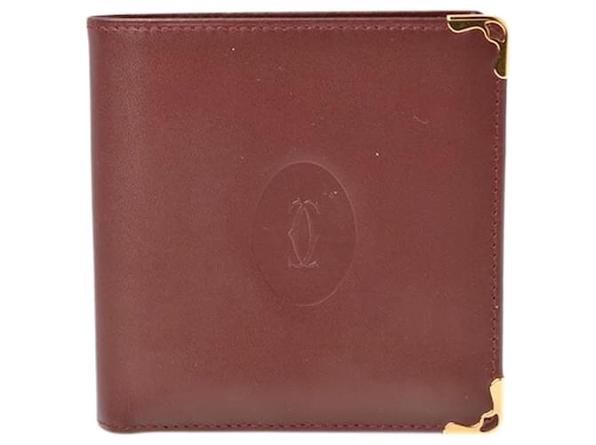 Cartier Leather Bifold Wallet L3000451 Dark red ref.2069061 - Joli Closet
