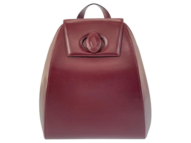 Cartier Leather Must Line Bordeaux Backpack Dark red ref.2069320 - Joli ...