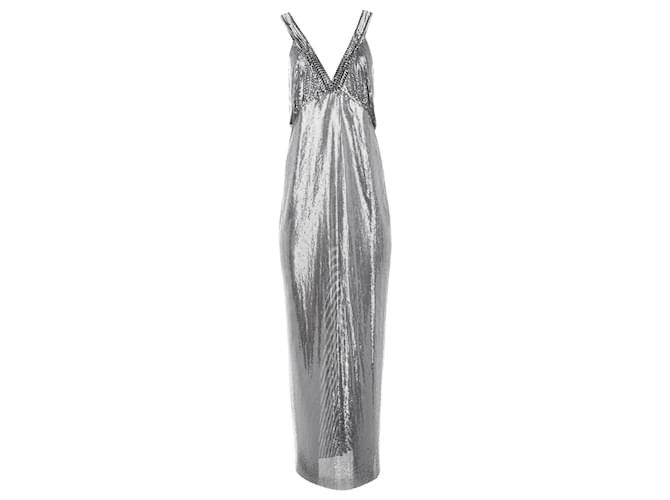 Paco Rabanne Maxi strap dress in metallic mesh Silvery ref.2075200 ...