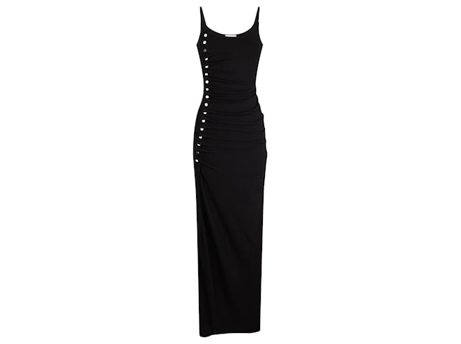 Paco Rabanne Long Black Dress in cotton jersey Viscose Cellulose fibre ...