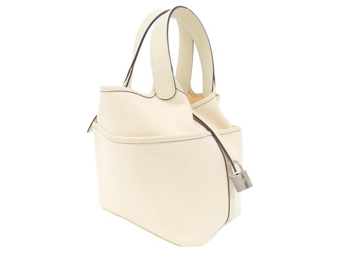Hermès Hermes Picotin Lock Pocket PM Handbag Cream Leather ref.2075340 ...