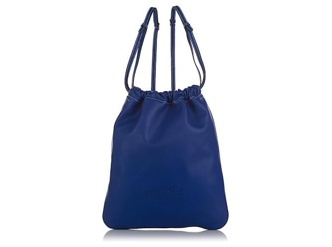 Hermès HERMES Backpacks T. Leather Blue ref.2079043 - Joli Closet