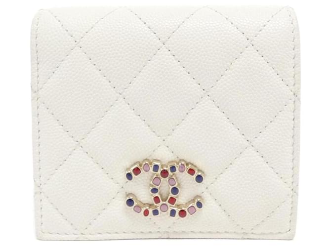 Chanel AP3603 Bi-Fold Wallet White Leather ref.2080222 - Joli Closet